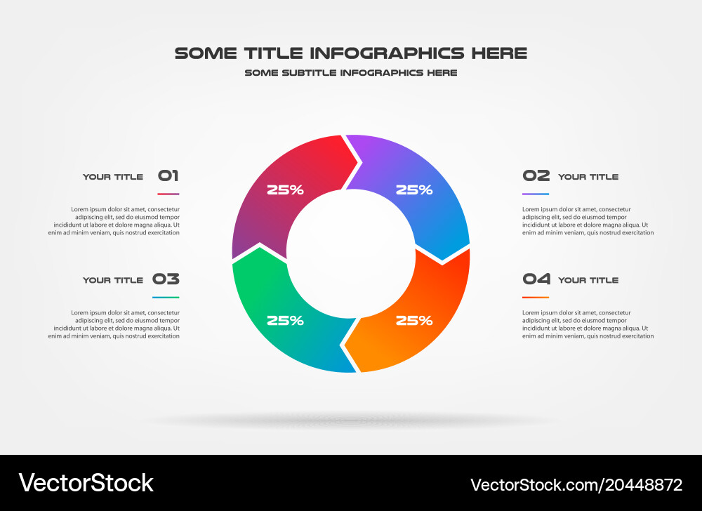 Pie chart of percentage infographics element Vector Image