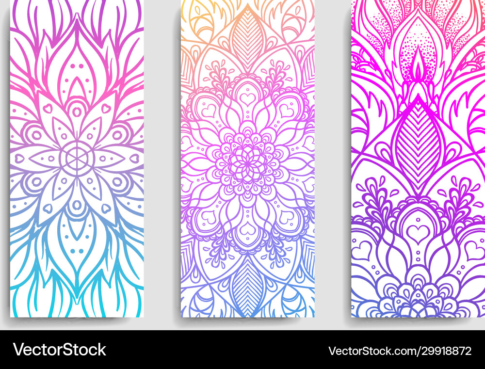 Yoga mat design set colorful template Royalty Free Vector