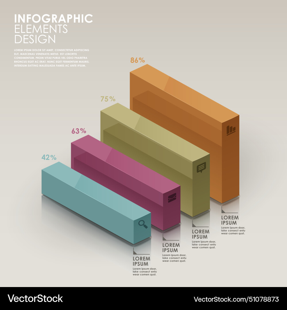 Abstract bar chart infographics Royalty Free Vector Image