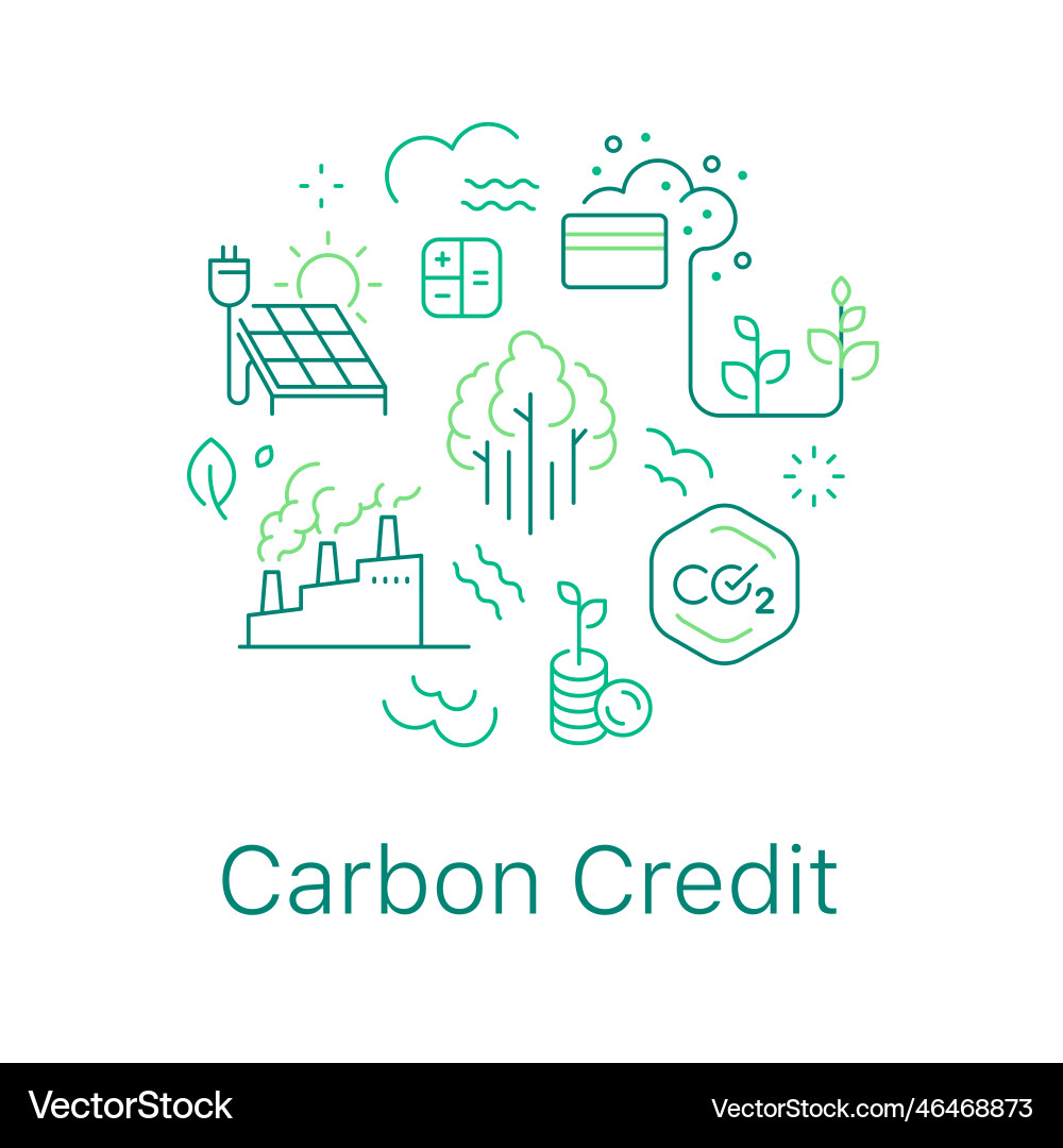 Carbon credit concept Royalty Free Vector Image