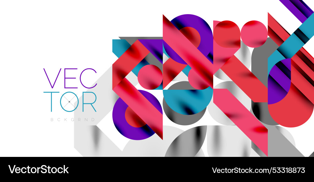 Colorful simple dynamic geometric forms circles Vector Image