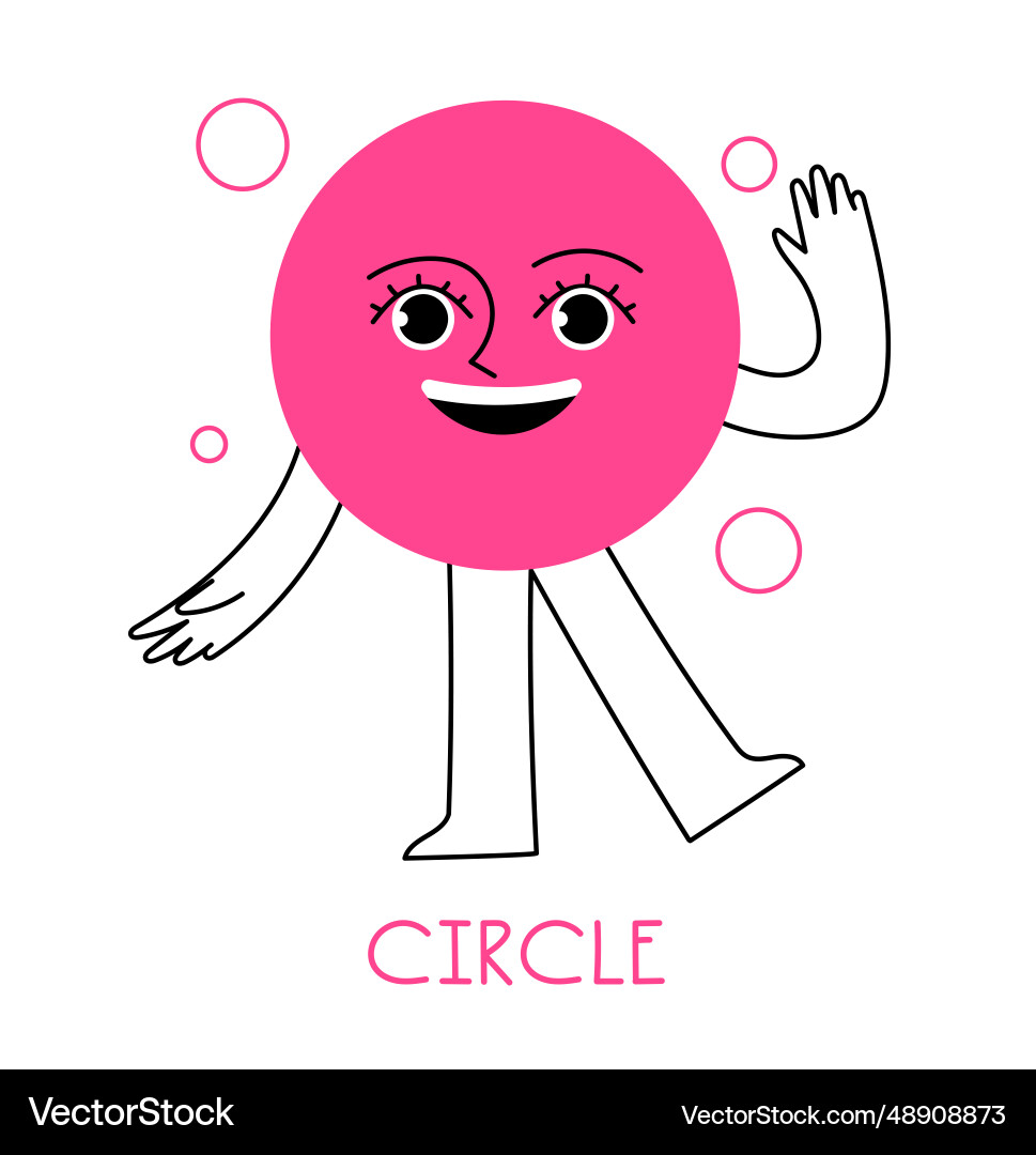 Cute Circle Character Royalty Free Vector Image