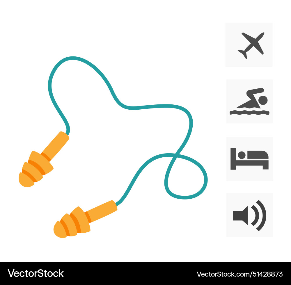 Ear plugs isolated on white background silicone Vector Image