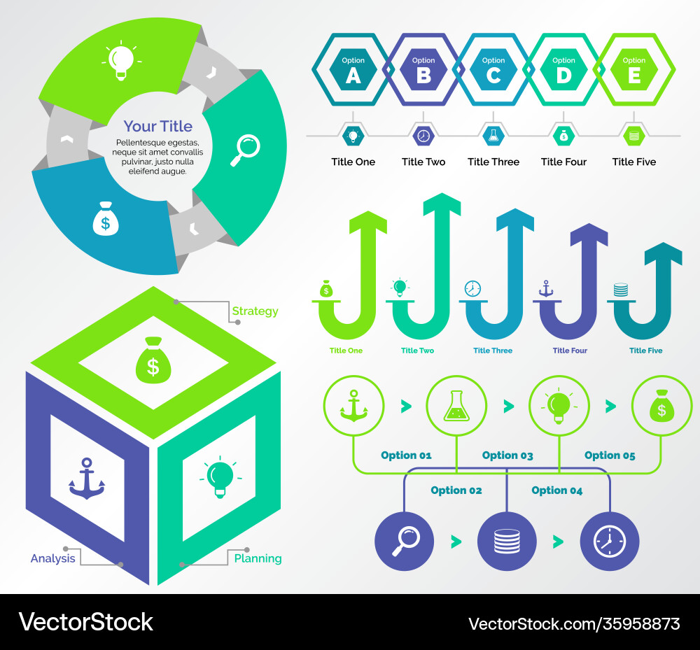 Five training templates set Royalty Free Vector Image