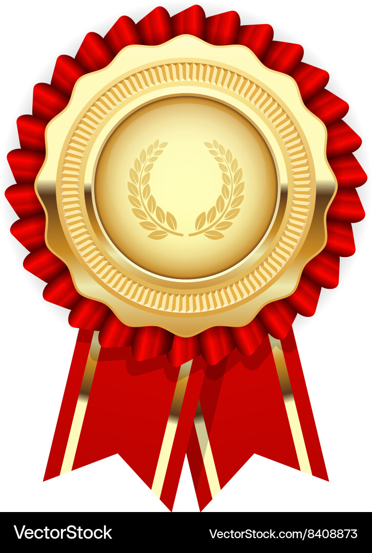 Golden Medal Rosette Award Template Royalty Free Vector