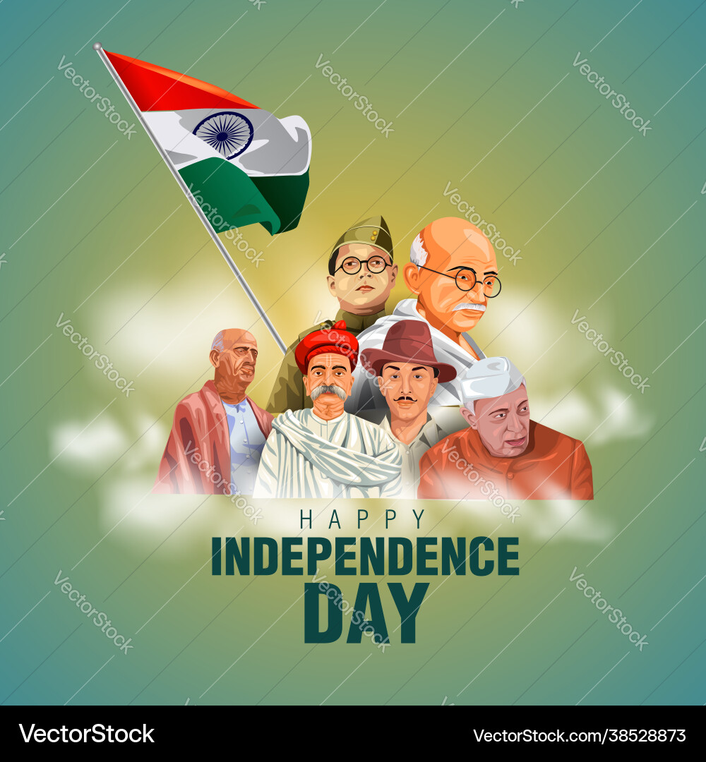 Happy independence day india 15th august Vector Image