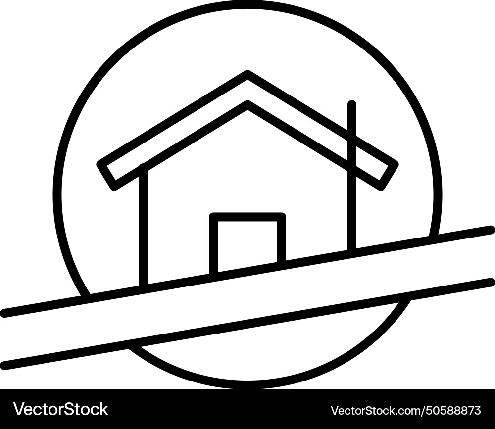 House real estate icon line design template Vector Image