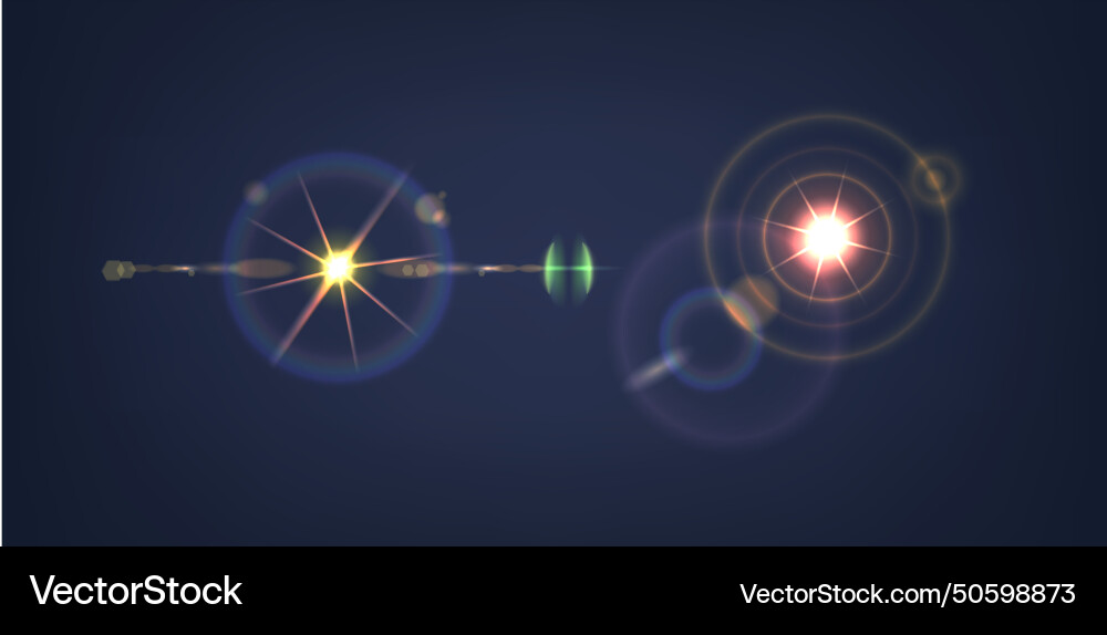 Intense glare radiant sunrise casting a golden Vector Image