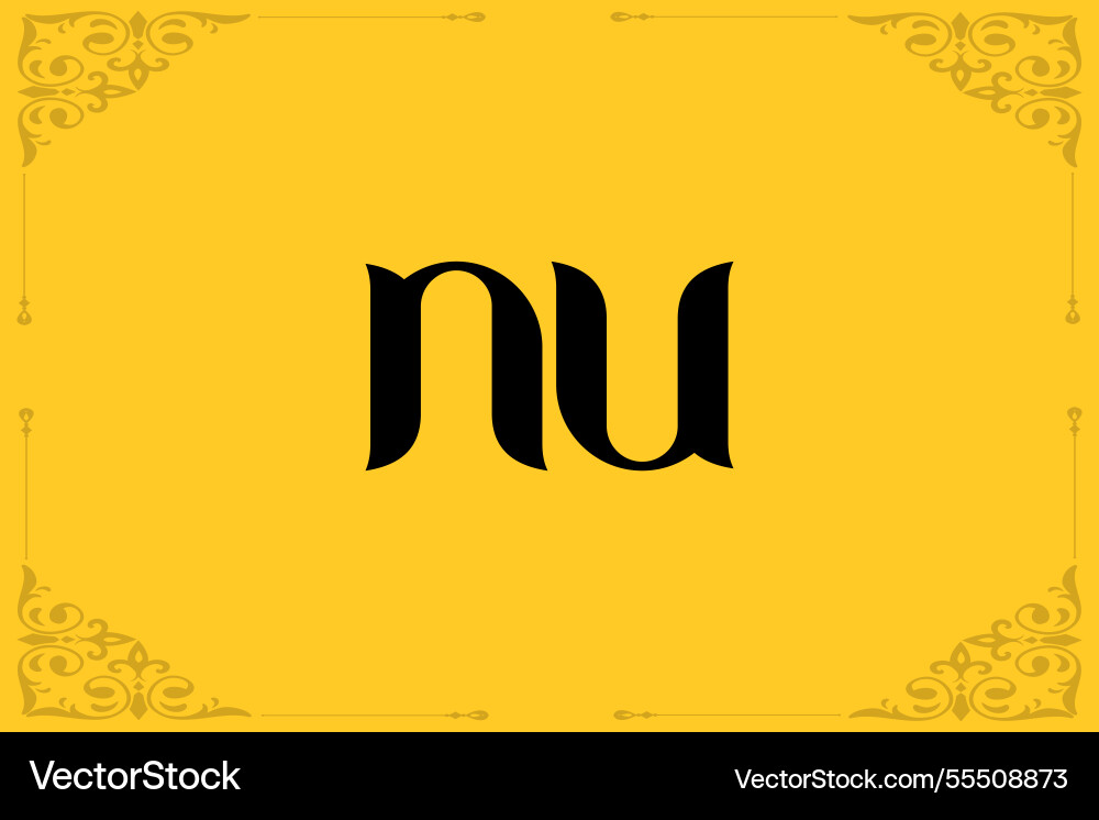 Nu abstract luxury logo Royalty Free Vector Image