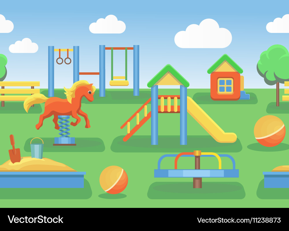 Playground horizontal seamless Royalty Free Vector Image