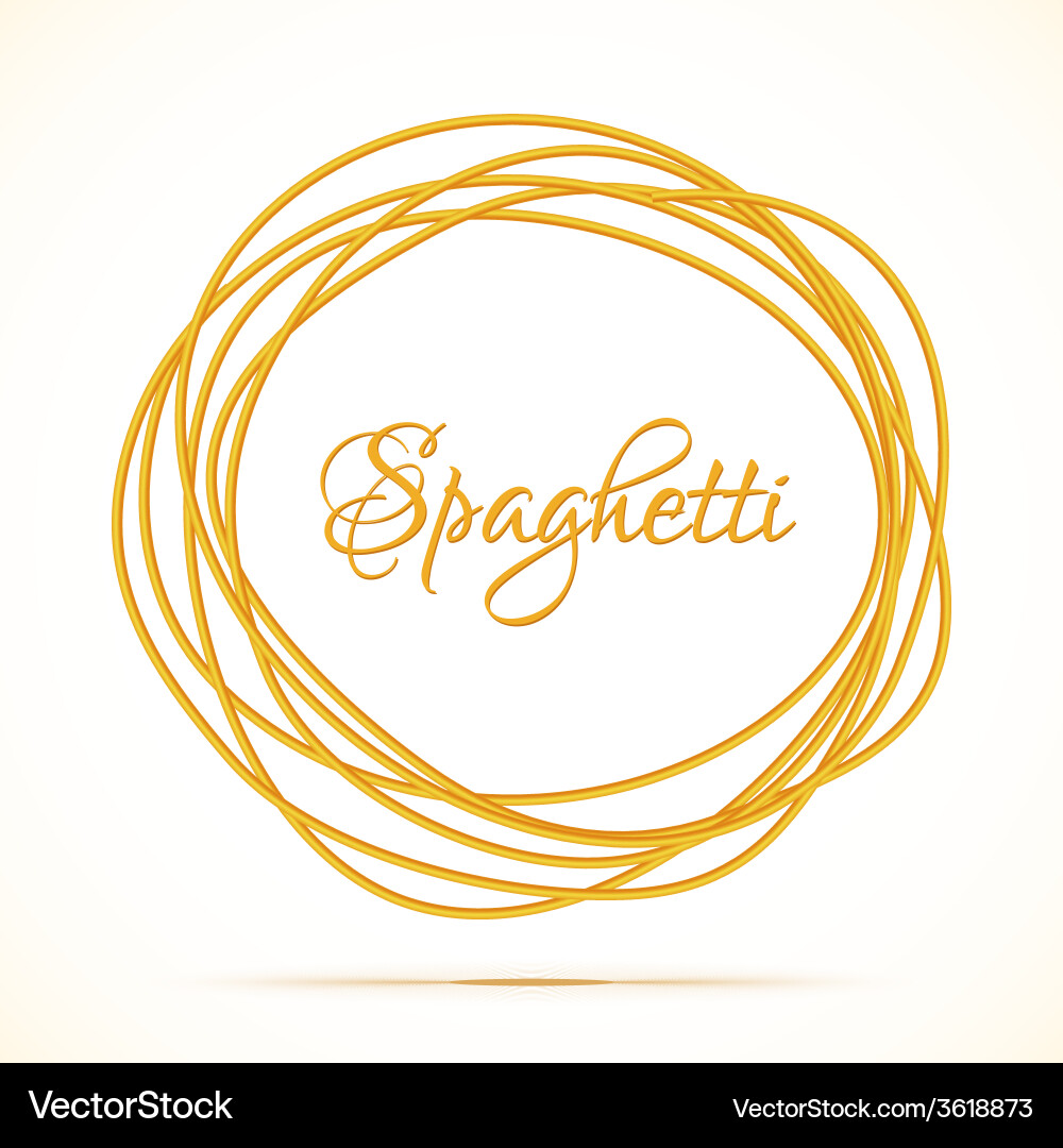 Realistic twisted spaghetti pasta circle frame Vector Image