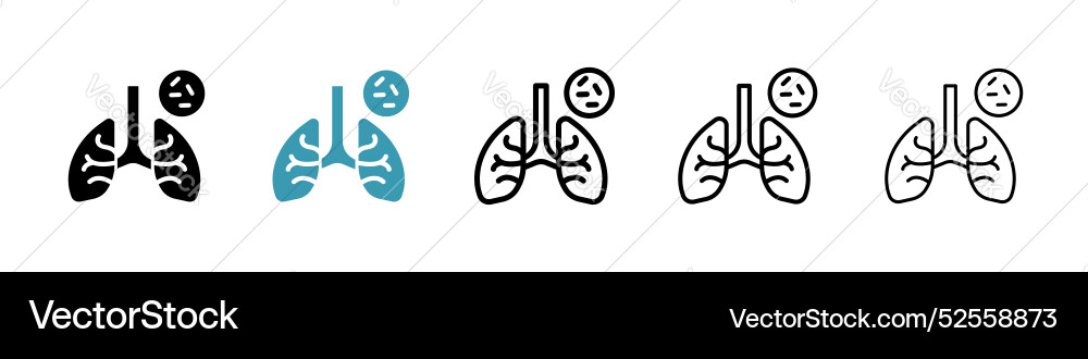 Tuberculosis tb icon set on white background Vector Image