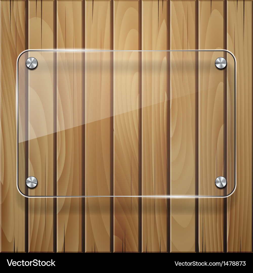 Wooden Plank Texture with Glass Border Royalty Free Vector