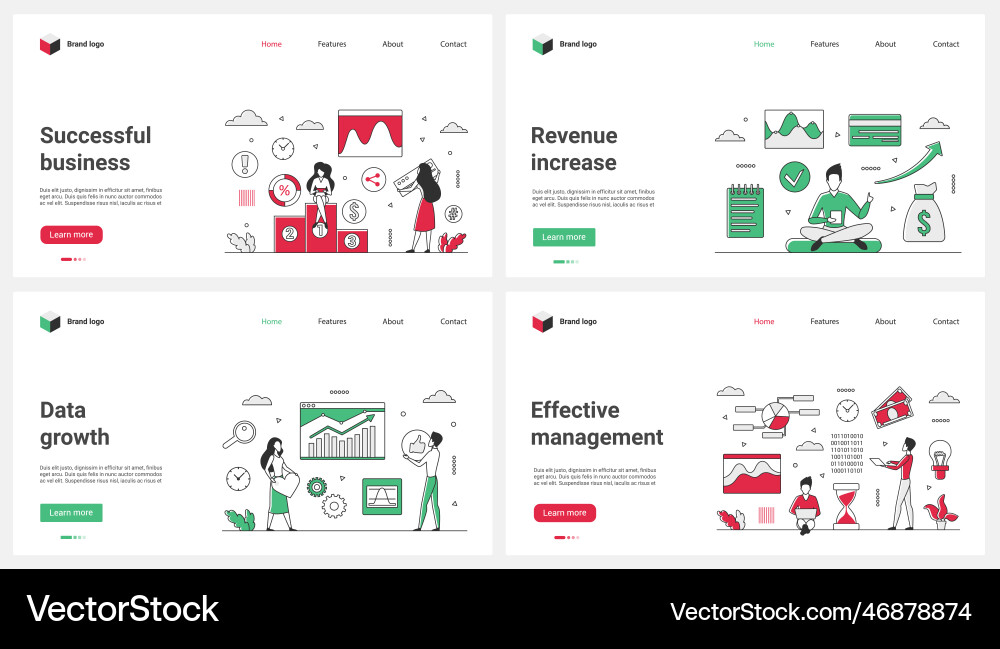 Business success effective management and growth Vector Image