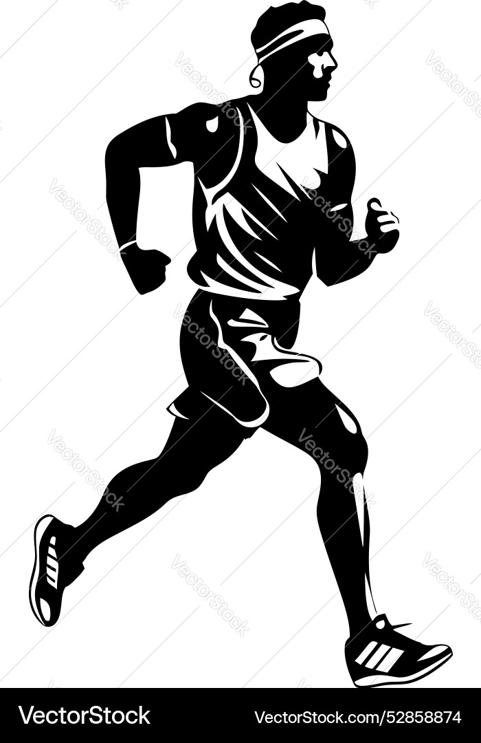 Endurance emblem marathon runner iconic design Vector Image