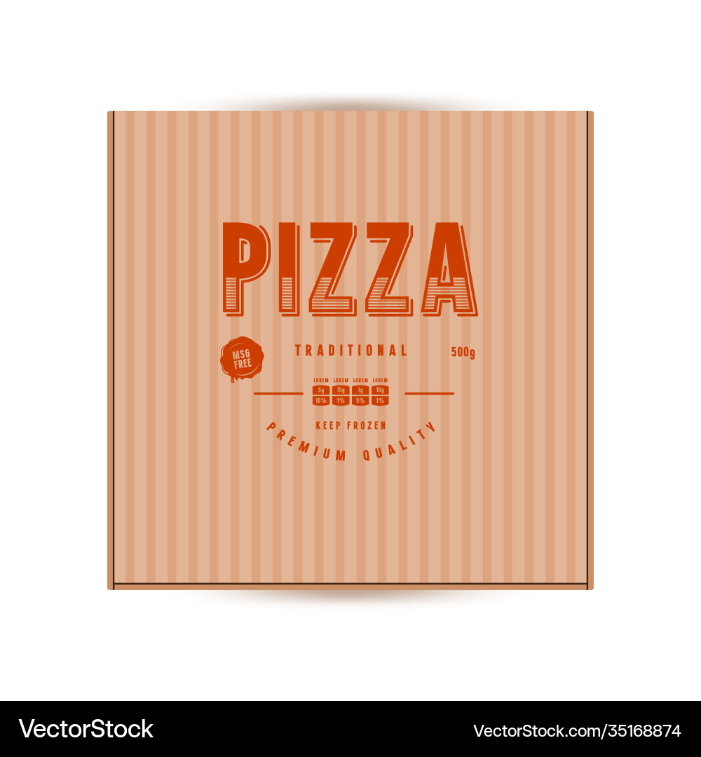 Label design for box pizza Royalty Free Vector Image
