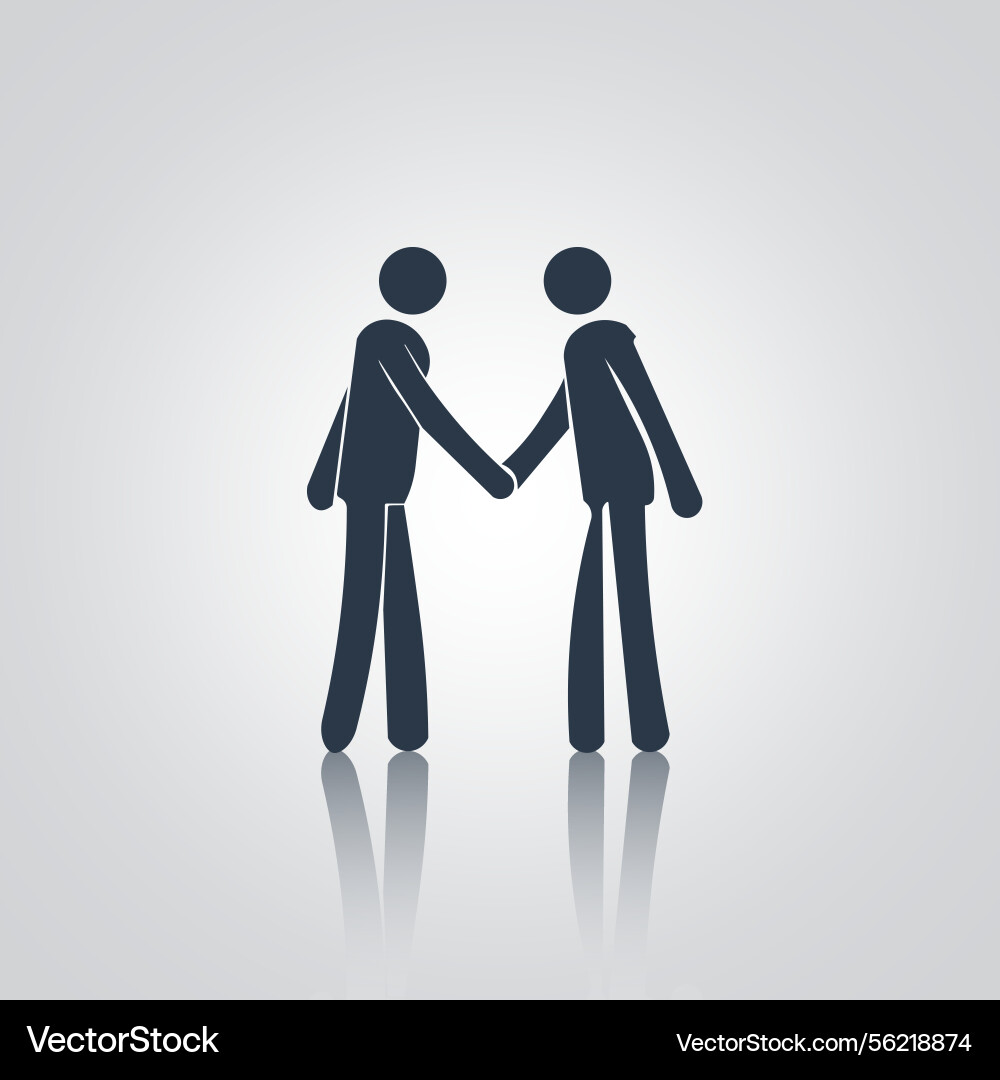 People handshake icon man handshaking character Vector Image