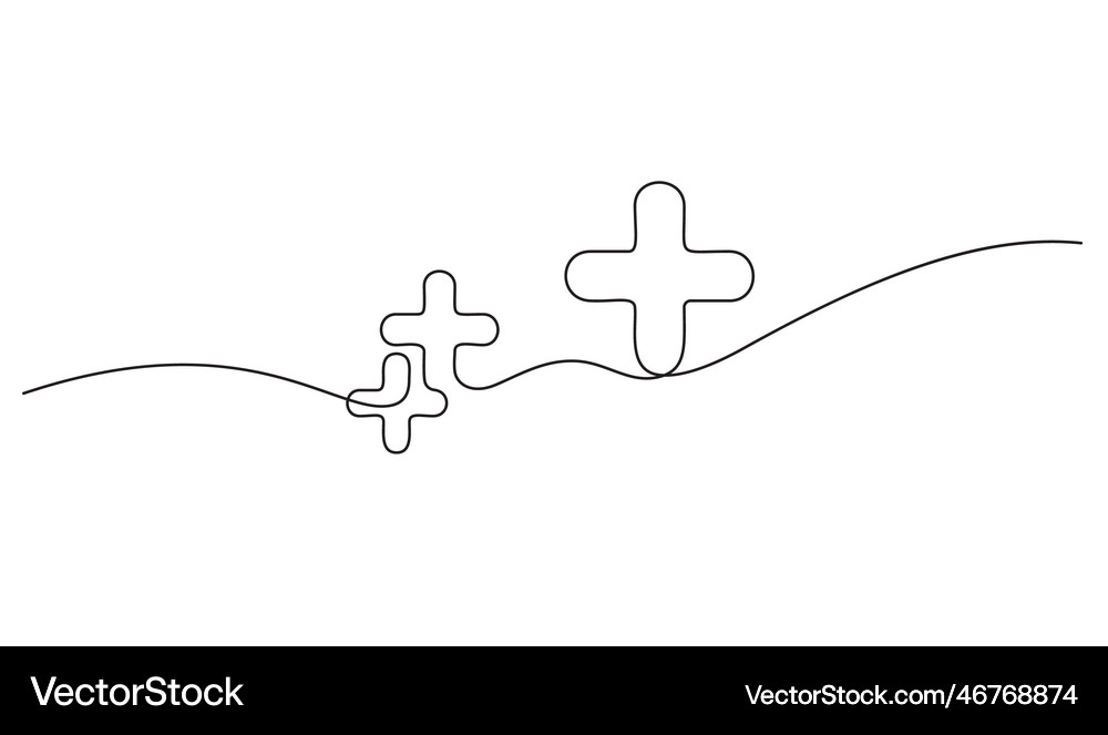 Plus one line drawing in positive thinking Vector Image