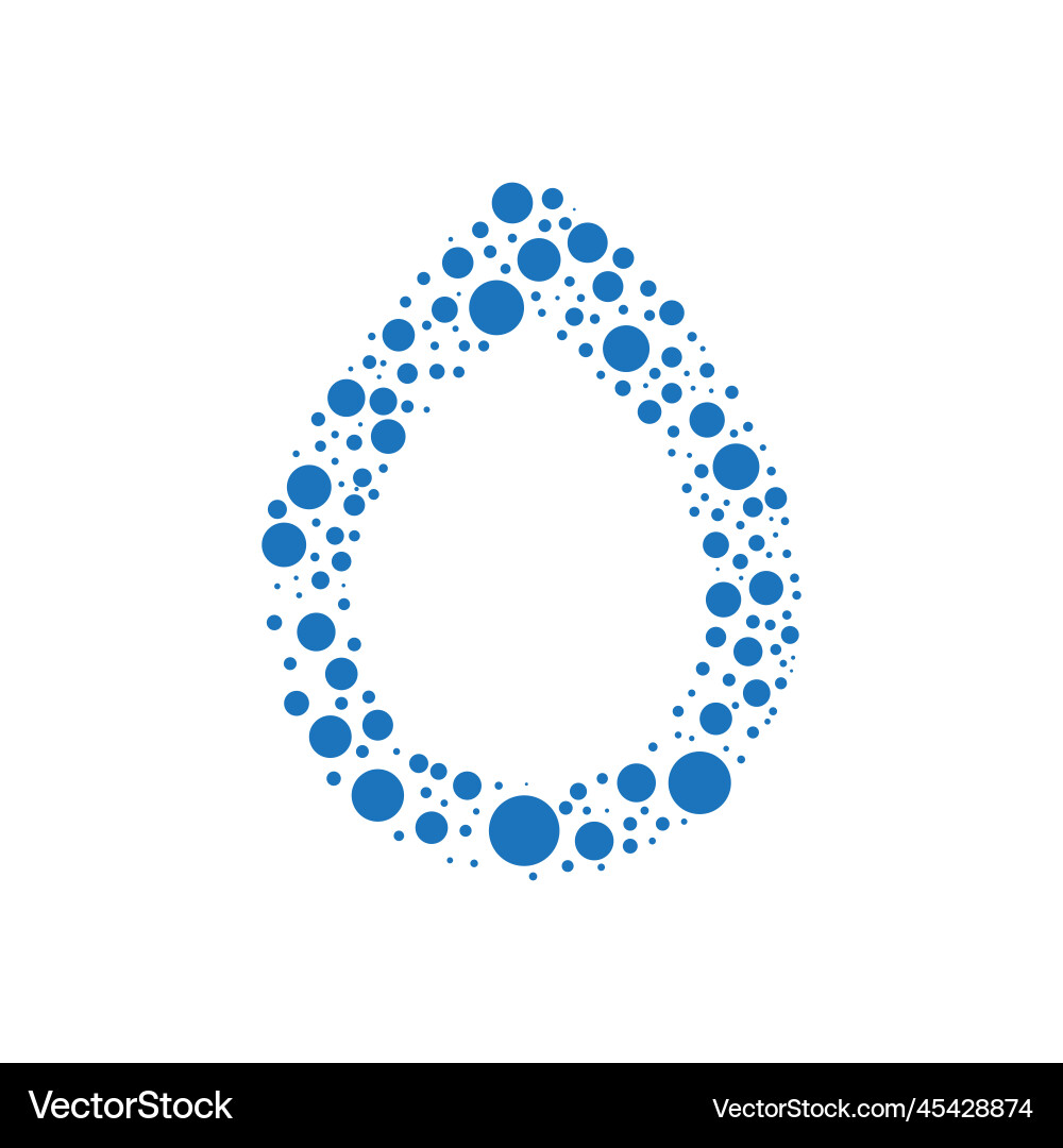 Water drop dots icon logo Royalty Free Vector Image