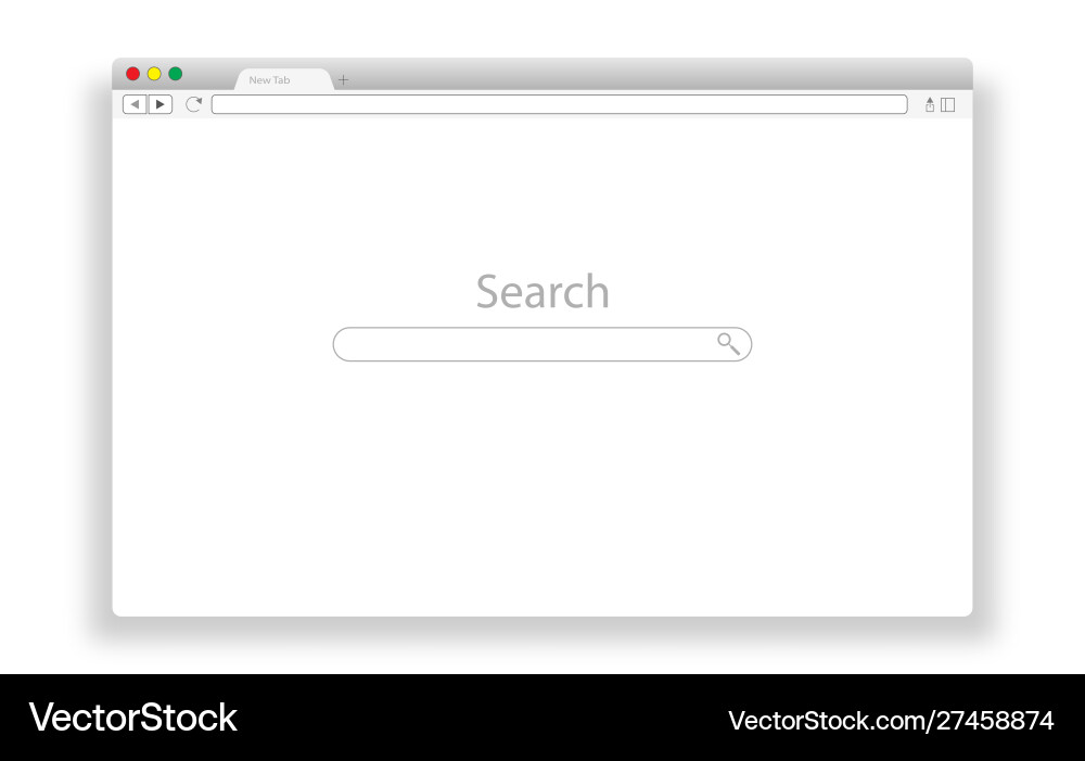 Web browser window empty template Royalty Free Vector Image
