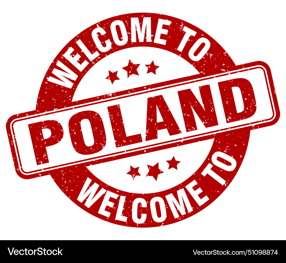 Welcome to poland stamp round sign Royalty Free Vector Image