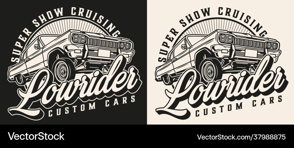 American custom car vintage print Royalty Free Vector Image