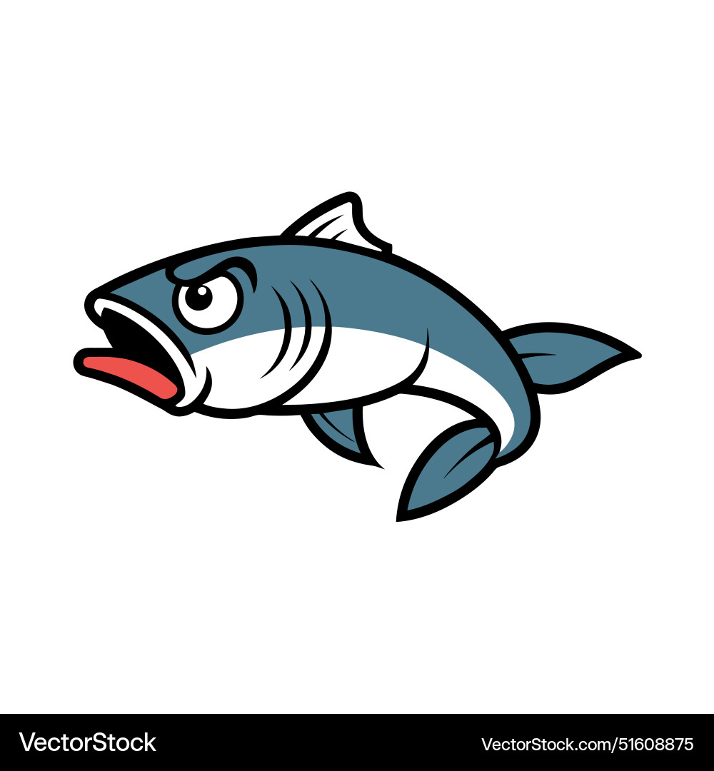 Barramundi fish angry icon Royalty Free Vector Image