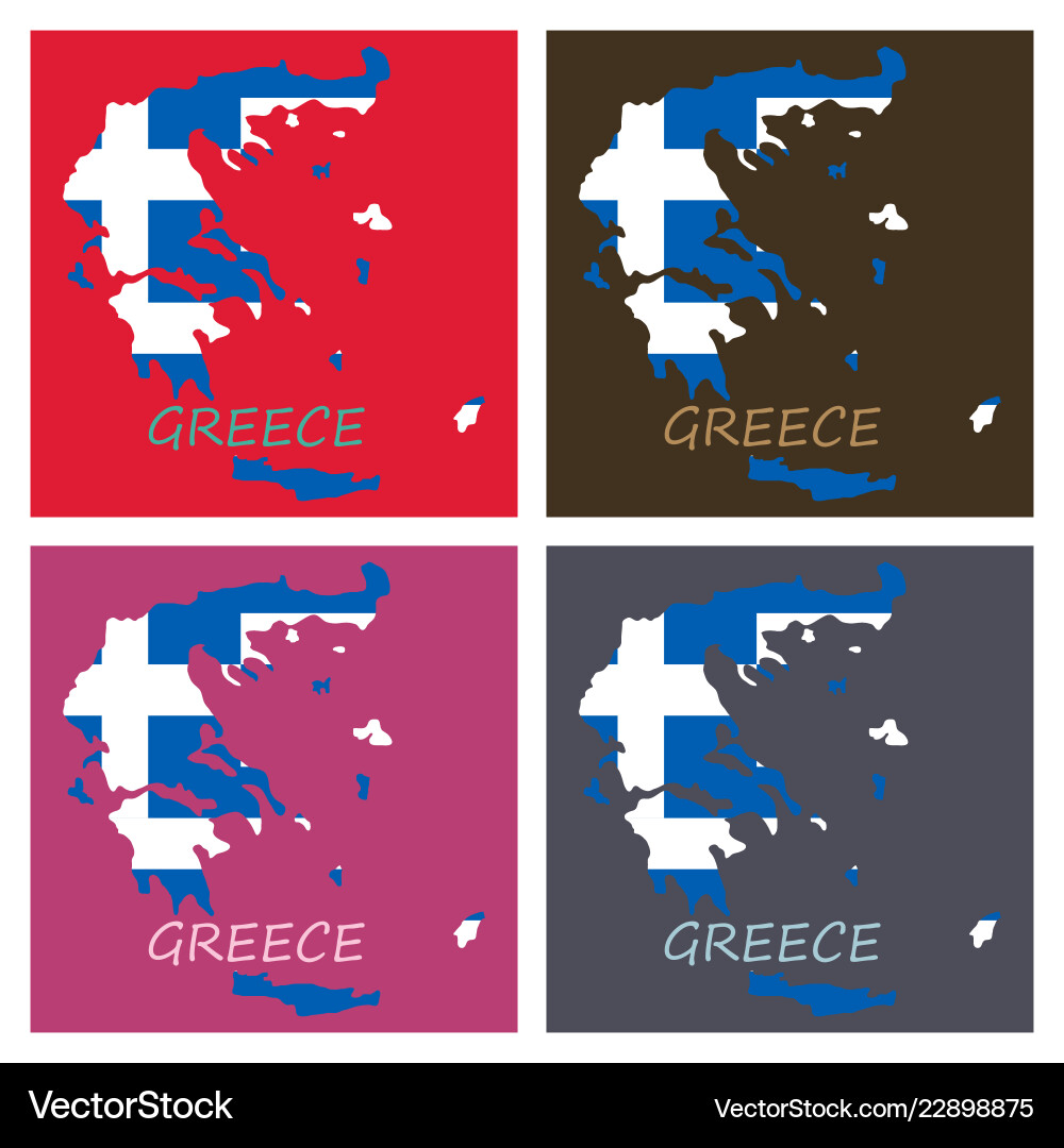 Flag map of greece Royalty Free Vector Image - VectorStock
