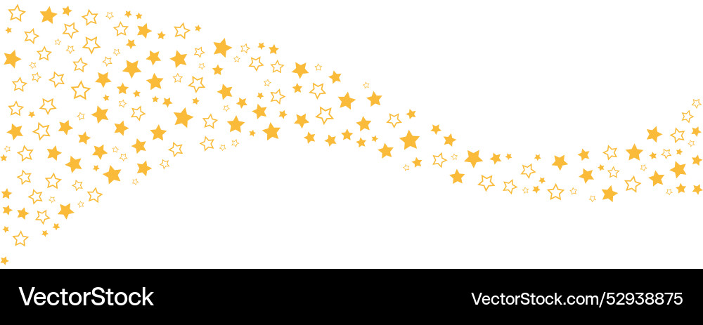 Gold Star Confetti Border Royalty Free Vector Image
