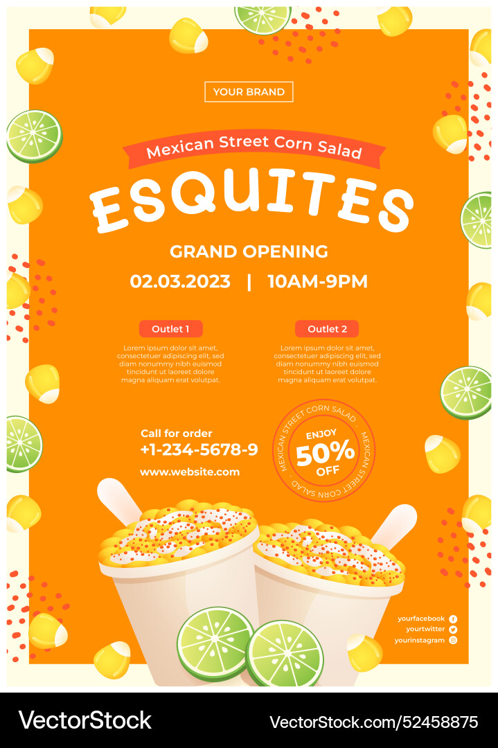 Gradient esquites poster design Royalty Free Vector Image