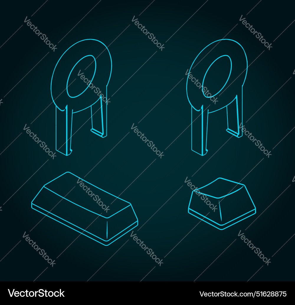Keyboard keycaps and key puller isometric Vector Image