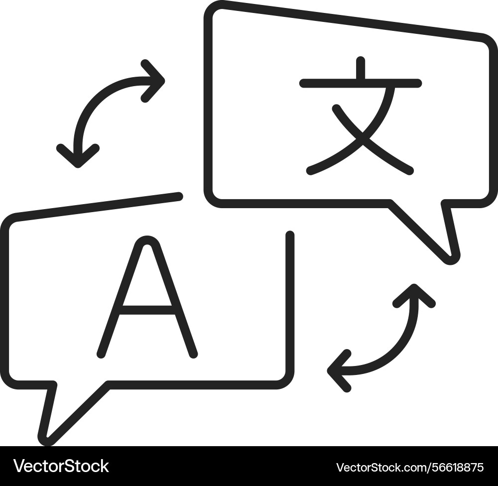 Language translation icon showcasing Royalty Free Vector