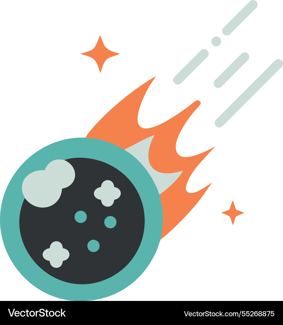 Meteor asteroid space impact Royalty Free Vector Image