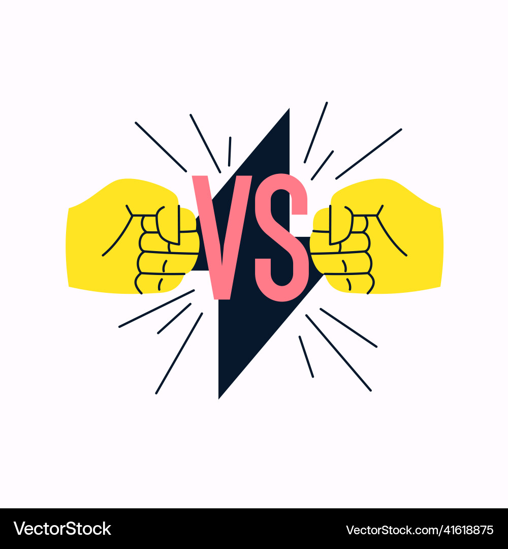 Poster shows the confrontation Royalty Free Vector Image