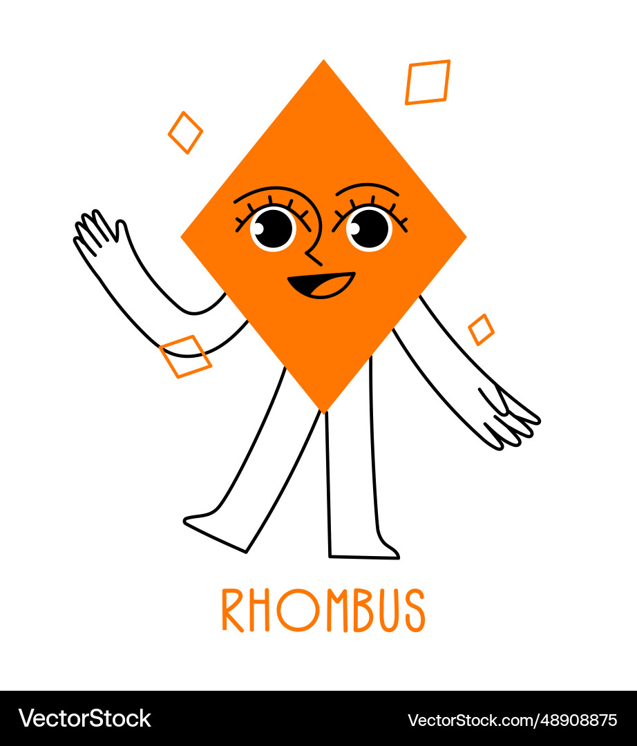 Rhombus geometric figure for learning children Vector Image