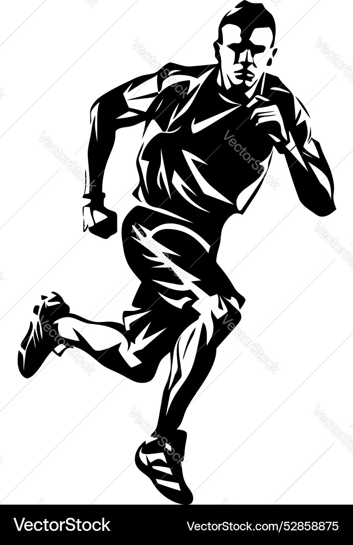 Swift stride athlete emblem sprinter surge Vector Image
