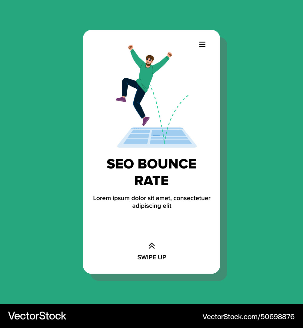 Analytics seo bounce rate Royalty Free Vector Image