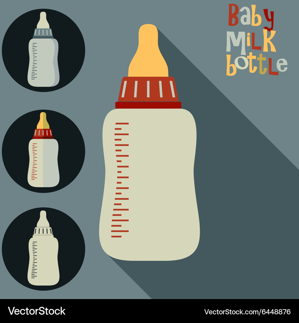 Baby milk bottle Royalty Free Vector Image - VectorStock