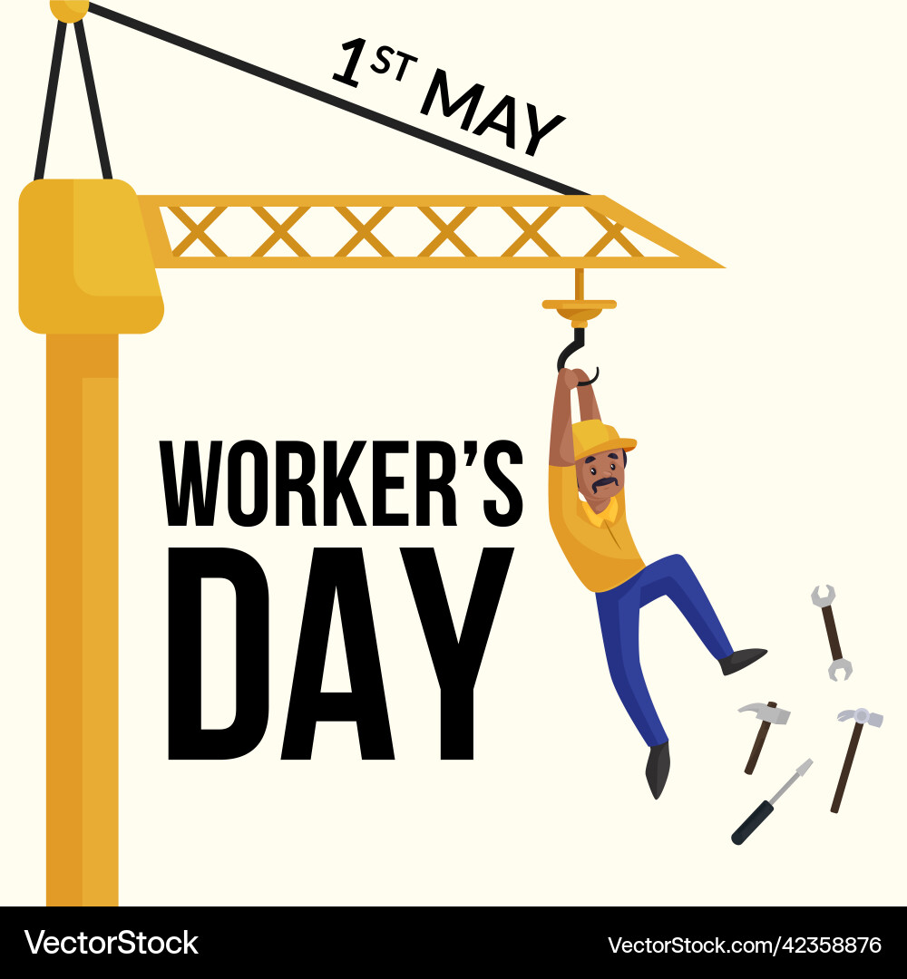 Banner design of international workers day Vector Image