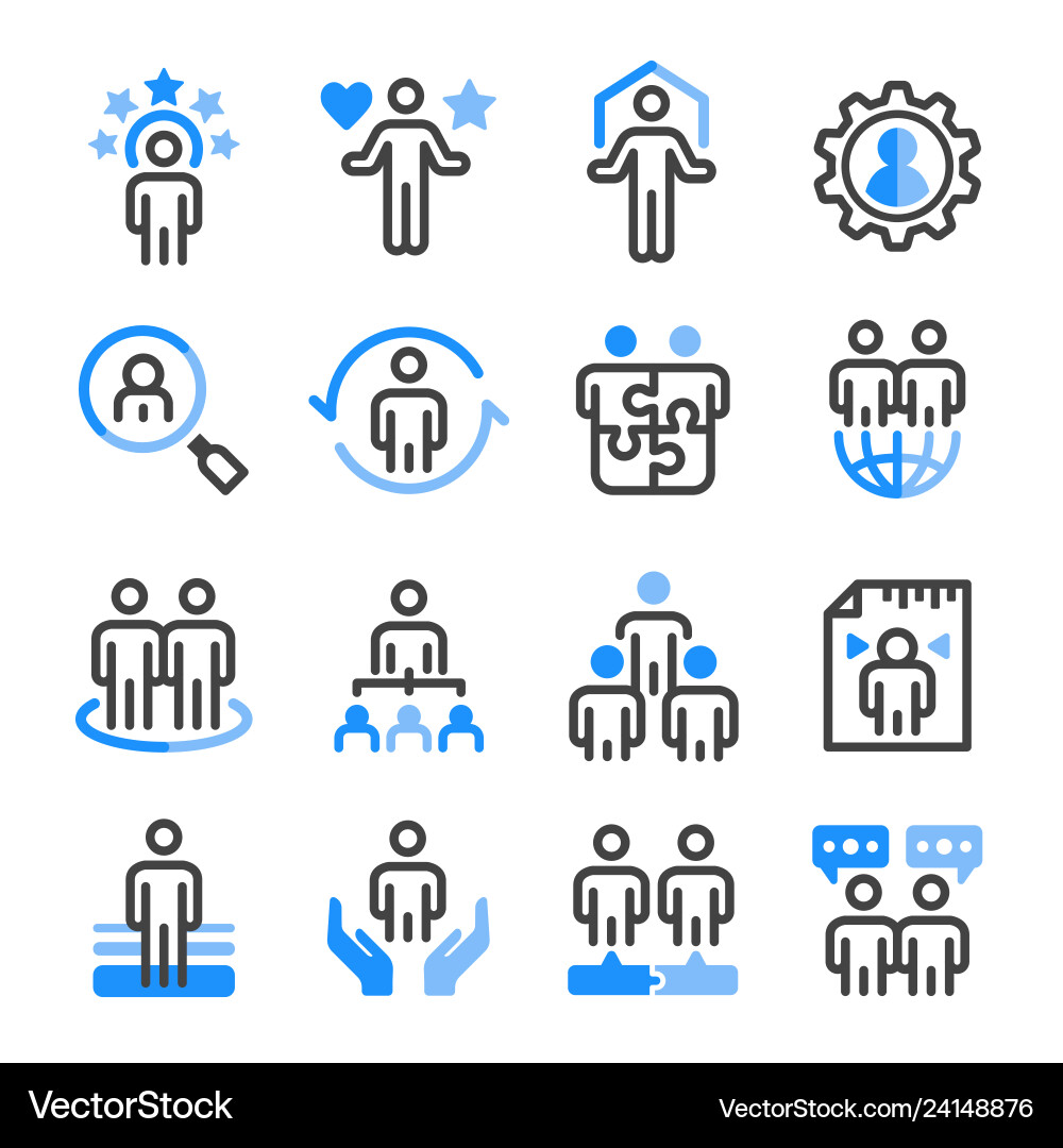 Human resource icon set Royalty Free Vector Image