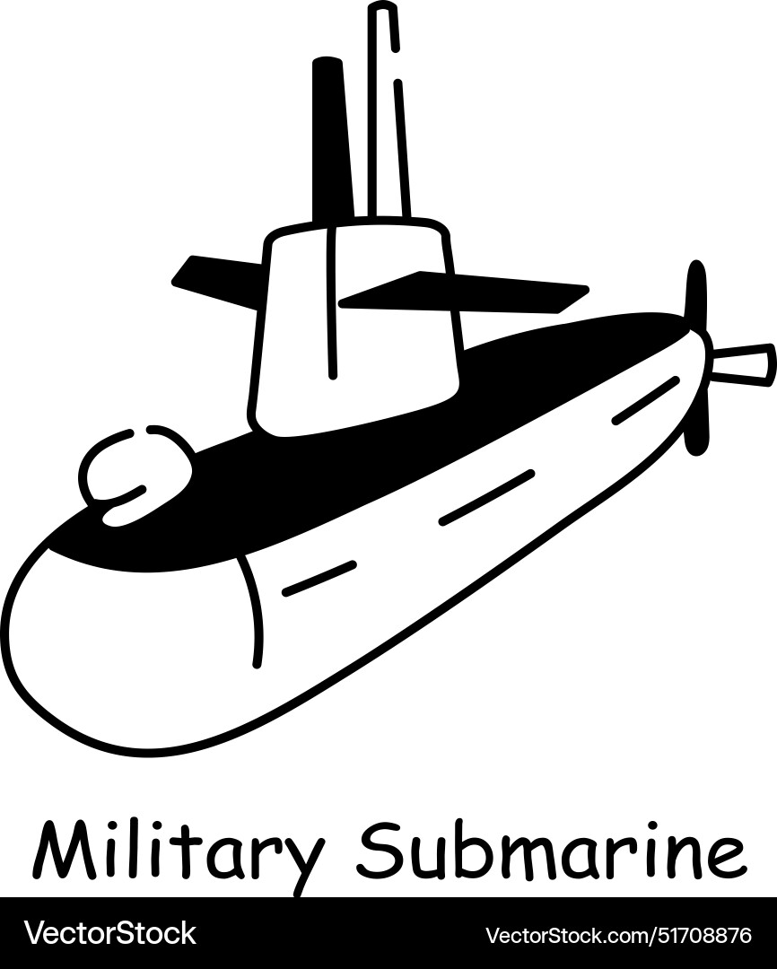 Military submarine Royalty Free Vector Image - VectorStock