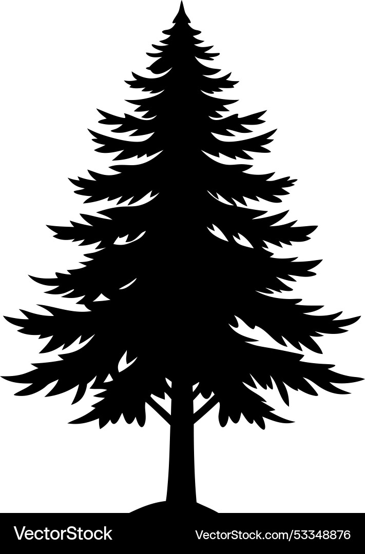 Pine tree silhouette trio Royalty Free Vector Image