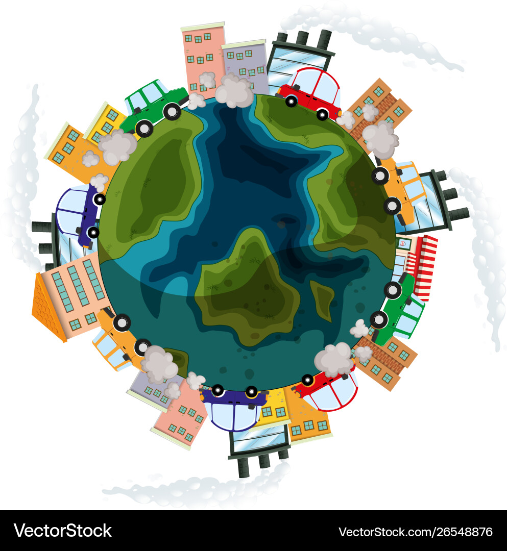 Pollution on earth concept Royalty Free Vector Image