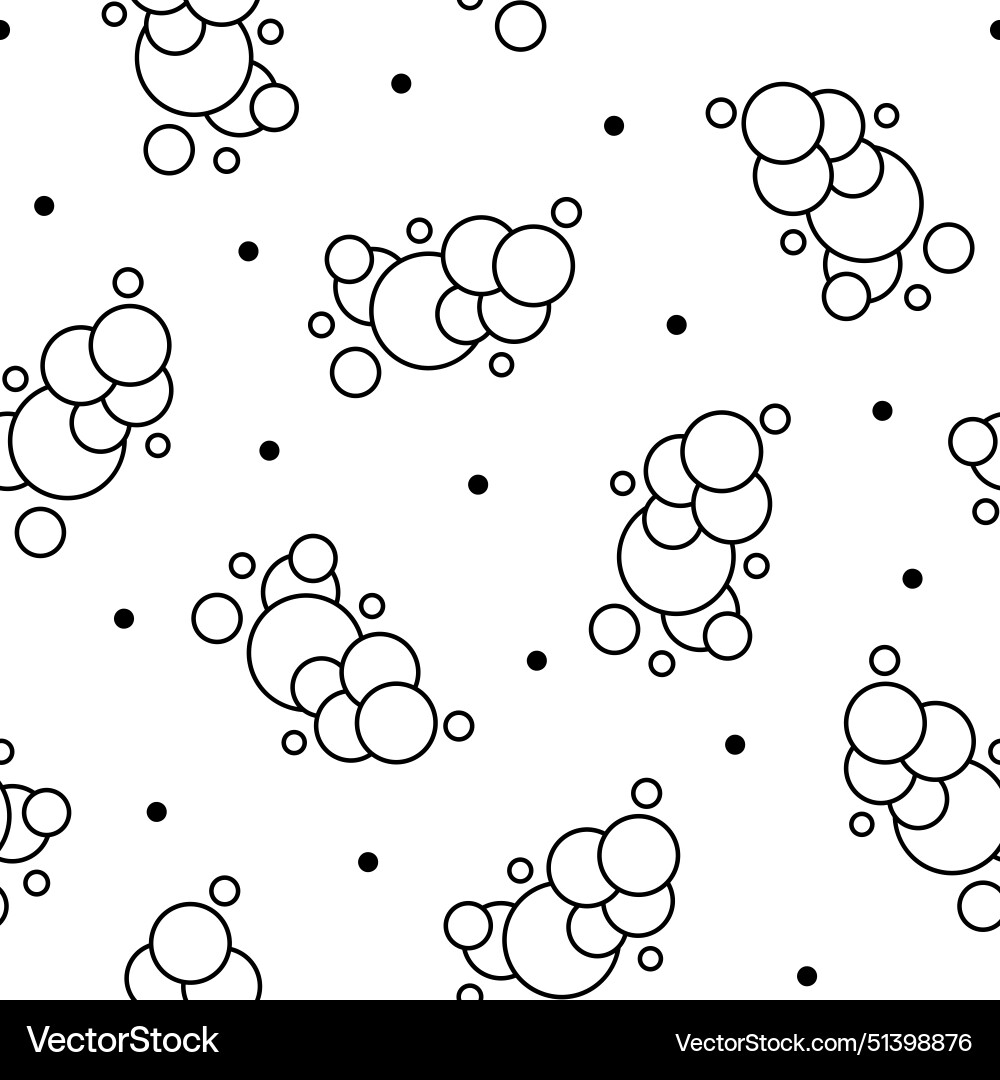 Soap bubbles seamless pattern coloring page Vector Image