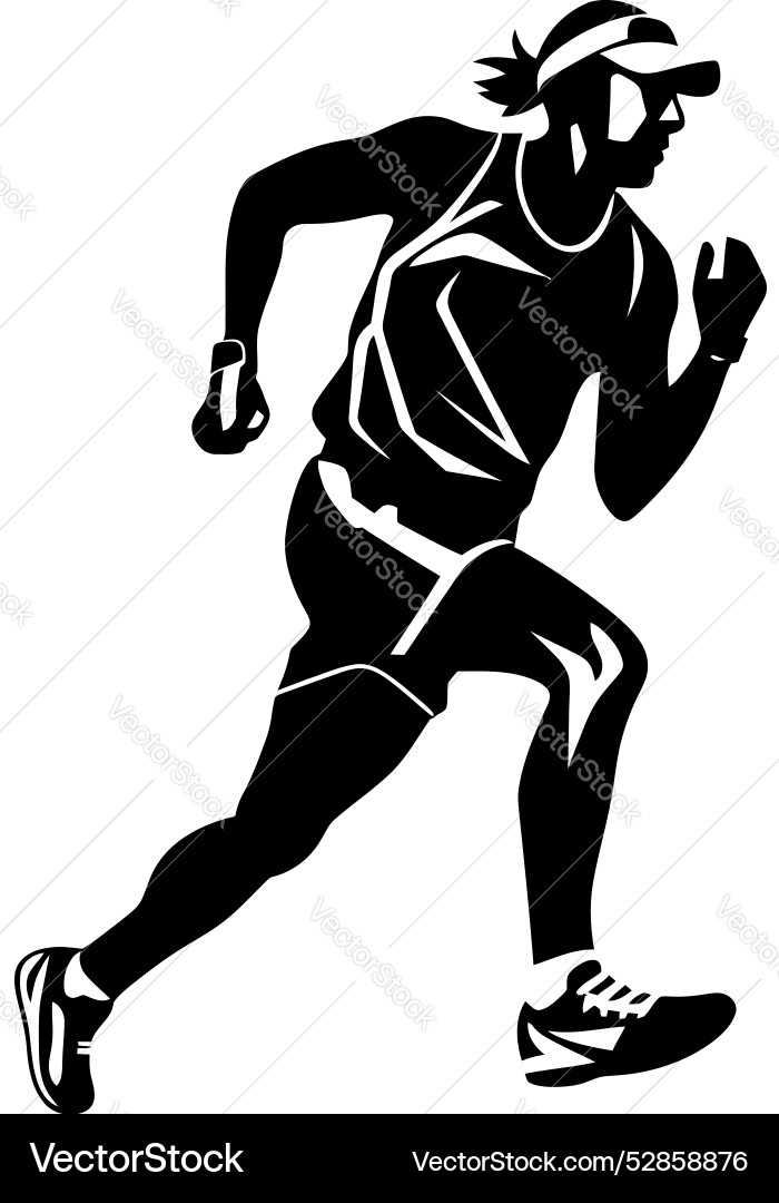 Sprinter surge running side view logo marathon Vector Image