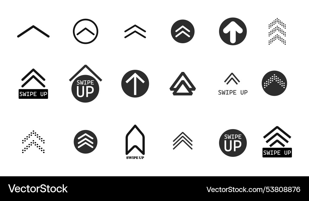 Swipe up slide arrow button scroll ui icon Vector Image