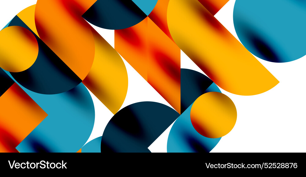 Tech minimal circular shapes geometric art Vector Image