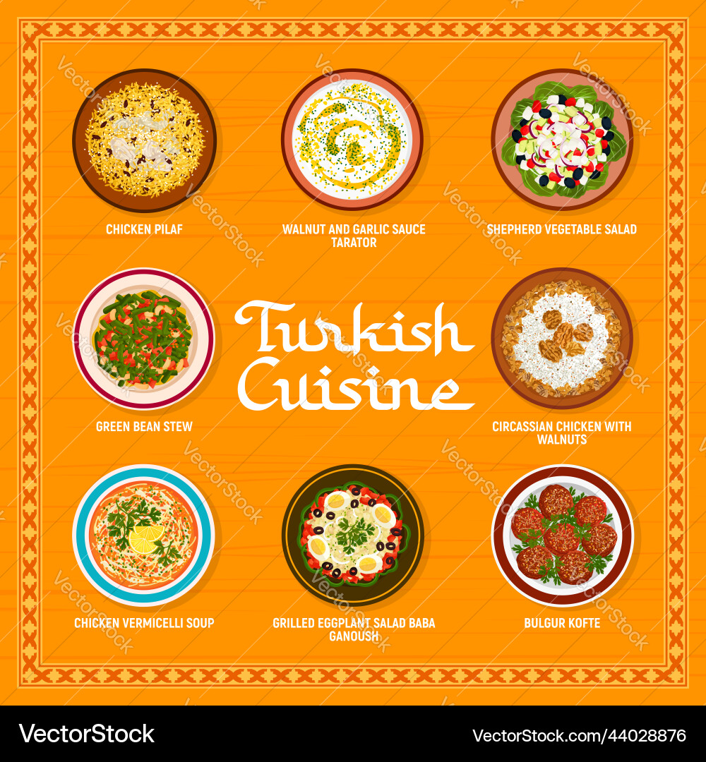 Turkish Food Menu - Cuisine Collection Royalty Free Vector