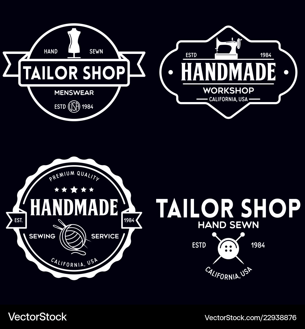 Vintage Sewing & Tailor Labels Royalty Free Vector Image