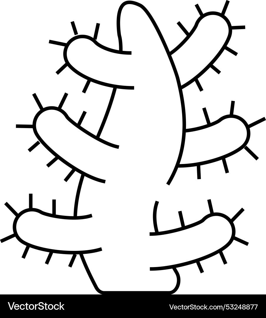 Aquarium coral line icon Royalty Free Vector Image